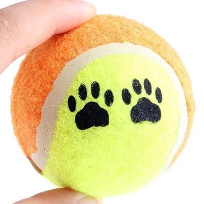 China Natural Rubber Pet Tennis Ball 2.5 Inch Safe Dog Ball Custom Logo for sale