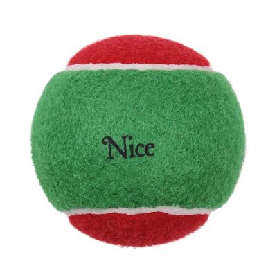 China Custom Logo Pet Tennis Balls 60mm Natural Rubber Dog Toys Safe for Pets for sale