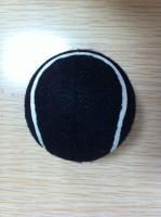 China Black Pet Tennis Ball 40mm Natural Synthetic Rubber Dog Toy Safe Non Toxic for sale