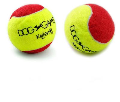China Custom Logo Pet Tennis Balls 26mm 32mm Non Toxic Natural Rubber Dog Balls for sale