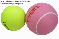 China Custom Made Inflatable Pet Tennis Ball 9.5 Inch Polyester Felt Rubber Bladder for sale