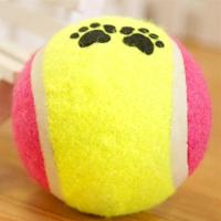 China Paw Print Tennis Balls 2 Pack Non Toxic Natural Rubber Dog Balls 63mm for sale