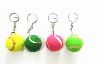 China yellow custom logo tennis ball with keychain for sale