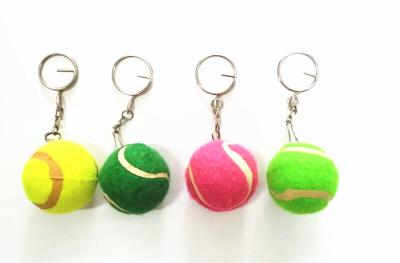 China yellow custom logo tennis ball with keychain for sale