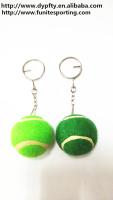 China Custom Logo Pet Toy Tennis Ball Keychain 40mm Polyester Felt Rubber Bladder for sale