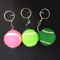 China Custom Logo Pet Toy Tennis Ball Keychain 40mm Polyester Felt Rubber Bladder for sale