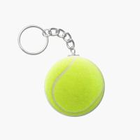 China Custom Logo Pet Toy Tennis Ball Keychain 40mm Polyester Felt Rubber for sale