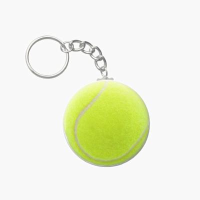 China Custom Logo Pet Toy Tennis Ball Keychain 40mm Polyester Felt Rubber for sale