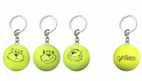 China Custom Logo Tennis Ball Keychain 40mm Felt Rubber Pet Toy Keyring for sale