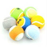 China Pet Tennis Balls 26mm Natural Rubber Dog Balls Safe Non Toxic Custom Logo for sale