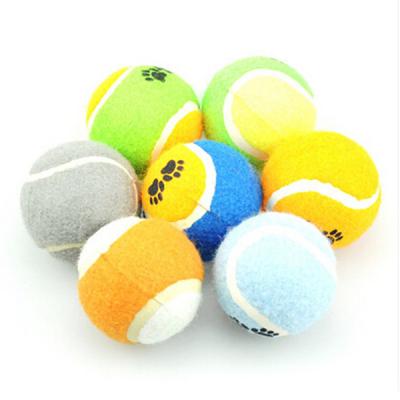 China Pet Tennis Balls 26mm Natural Rubber Dog Balls Safe Non Toxic Custom Logo for sale