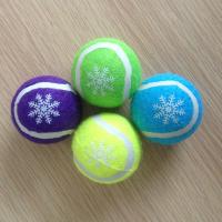 China Pet Tennis Balls 26mm Natural Rubber Dog Balls Safe Non Toxic Custom Logo for sale