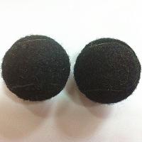 China Custom Logo Black Pet Tennis Balls 26mm Natural Rubber Dog Balls for sale