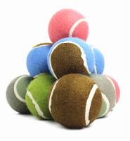 China Custom Logo Full Color Pet Tennis Balls 63mm Non Toxic Rubber Dog Balls for sale