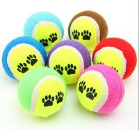 China Custom Logo 2.5 Inch Pet Interactive Training Toy Durable Rubber Tennis Ball for Dogs for sale