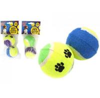 China Durable Pet Tennis Balls 2 Pack Natural Rubber Dog Toys Safe Non Toxic 63mm for sale