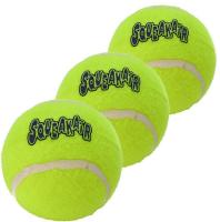 China Squeaker Balls Dog Fetch Pet Toy Tennis Ball 6.5cm Natural Rubber for sale