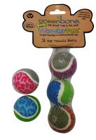 China 2 Pack Paws N Claws Multi Color Tennis Balls Dog Fetch Toy 63mm Diameter for sale