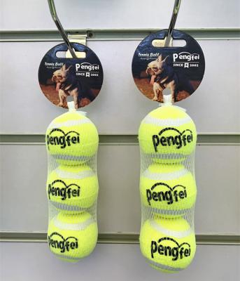 China Pet Dog Rubber Tennis Ball Chew Toy 3 Pack Durable Non-Toxic BPA Free for sale