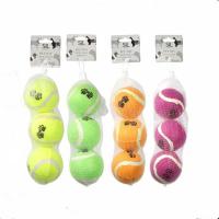 China Pet Dog Rubber Tennis Ball Chew Toy 3 Pack Durable Non-Toxic BPA Free for sale