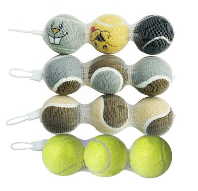 China Custom Logo 2.5 Inch Eco Friendly Rubber Pet Tennis Balls for Dogs Exercise Training for sale