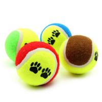 China Squeaky Tennis Ball Dog Toy 2 Pack Non Toxic Natural Rubber Pet Balls for sale