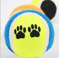 China Squeaky Tennis Ball Dog Toy 2 Pack Non Toxic Natural Rubber Pet Balls for sale