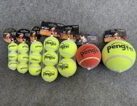 China Holiday Themed Dog Tennis Balls Red Green 2.5 Inch 5 Pack Non Toxic Rubber for sale