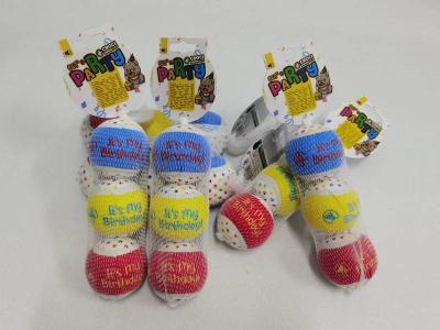 China Holiday Themed Dog Tennis Balls 2.5 Inch Red Green 2 Pack Pet Toy for sale