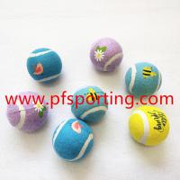 China Interactive Pet Dog Rubber Tennis Ball Toy 6.3cm Diameter Durable Bite Resistant for sale