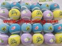 China Interactive Pet Dog Rubber Tennis Ball Toy 6.3cm Diameter Durable Bite Resistant for sale