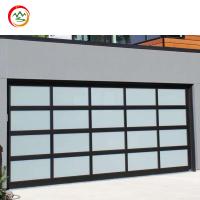 China 40mm Aluminum Sectional Glass Garage Door with 800-1800N Motor and 4-5mm Tempered Glass Options for sale