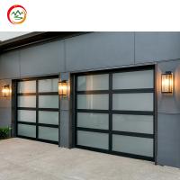 China Custom Aluminum Sectional Glass Garage Door with 40mm Panels and 800-1800N Opener Capacity for sale
