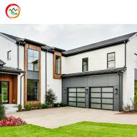 China 40mm Aluminum Sectional Glass Garage Door with 800-1800N Opener and Level 4 Wind Resistance for sale