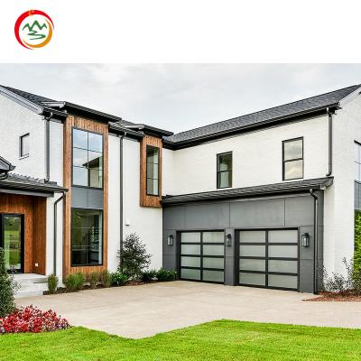 China 40mm Aluminum Sectional Glass Garage Door with 800-1800N Opener and Level 4 Wind Resistance for sale