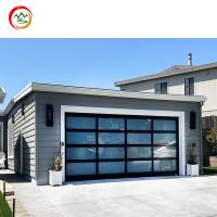 China 40mm Aluminum Sectional Glass Garage Door with 800-1800N Motor and 5mm Tempered Glass Options for sale
