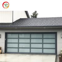 China 40mm Aluminum Alloy Sectional Glass Garage Door with 800-1800N Motor and Anti-Theft Features for sale