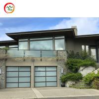 China Modern 8x7 Sectional Glass Garage Door with 40mm Aluminum Panels and 800N-1800N Motor Options for sale