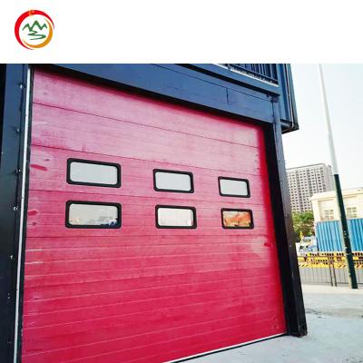 China Automatic Sectional Thermal Insulation Steel Overhead Garage Door 450-550mm Height with 600-1200N Motor System for sale