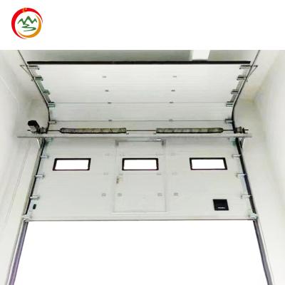 China Automatic Vertical Lifting Sectional Industrial Door with 600N-1200N Motor Force and 40-100mm Panel Thickness for sale