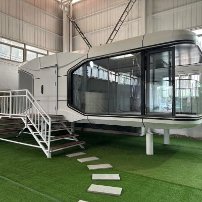 China Modern Glass Space Capsule Prefab House 100% Factory Built Steel Structure Custom Color for sale