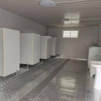 China Prefab Metal Carved Panel Portable Public Toilet 6058x2438x2600mm with Local Standard Electricity for sale