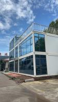 China Customized 20FT 40FT Detachable Container House Steel Sandwich Panel Glass Curtain Wall for sale
