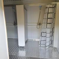 China Sandwich Panel Steel Frame Movable Public Toilet 1100mm x 1100mm x 2300mm Prefabricated Camping Portable Toilet for sale