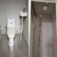 China Prefab Outdoor Bathroom Portable Container Toilet 20ft Single Room 6058mm Steel Frame for sale