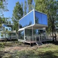 China Steel Frame Modular Capsule Home 8500x3300mm Prefab Container House with Balcony for sale