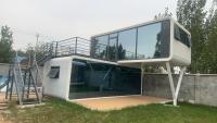 China Steel Luxury Space Capsule Container House 8500x3300mm Custom Color Prefab Hotel Cabin for sale