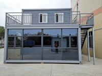 China Modular Prefabricated Container House 20ft 40ft Broken Bridge Aluminum Door Custom Glass Curtain for sale