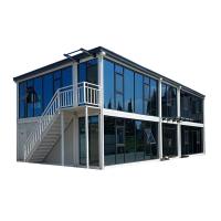 China Customized Detachable Container House 20/40 ft with Glass Curtain Double Layer Design for sale
