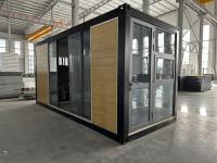 China Customized Prefabricated Modular House Flat Pack Log Cabin Kit 2.5mm Galvanized Steel Container Home for sale